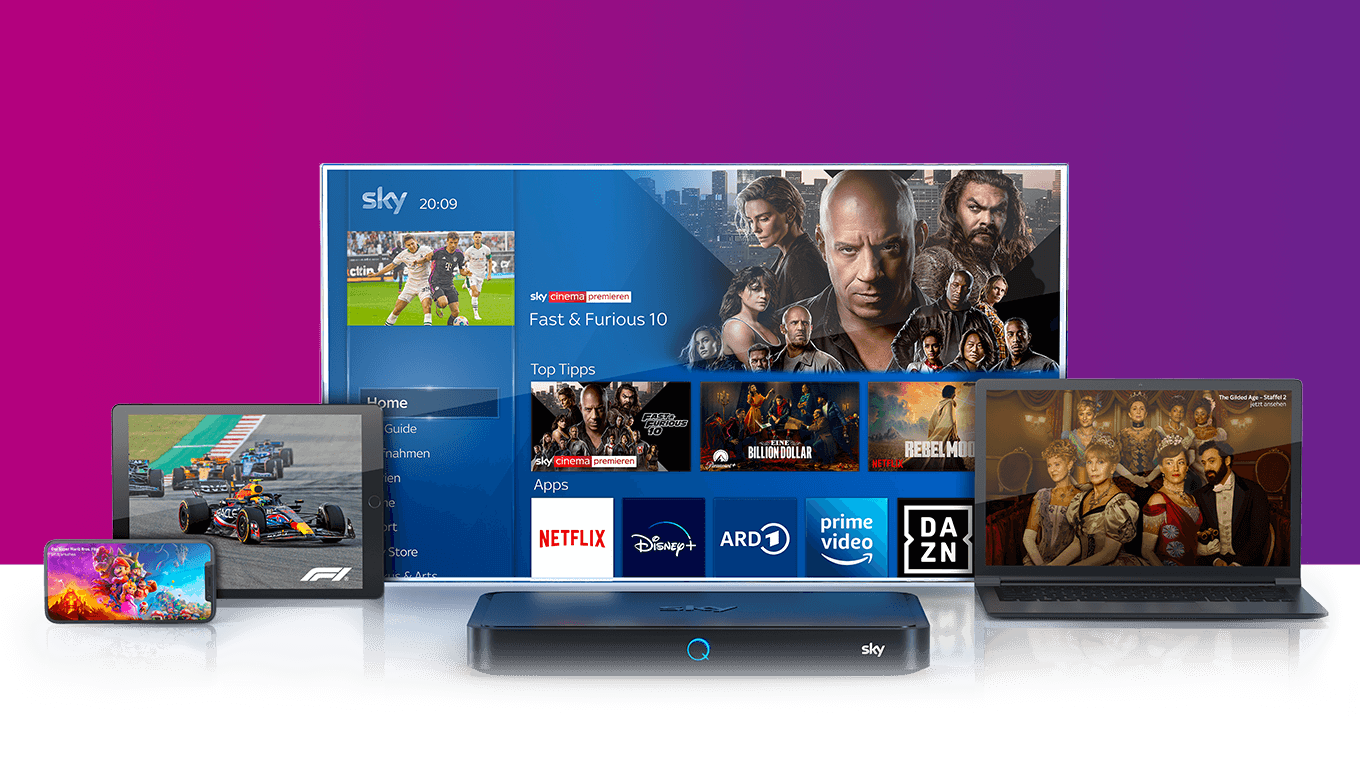 Sky Q Receiver| Empfang von TV-Sendern, Apps uvm